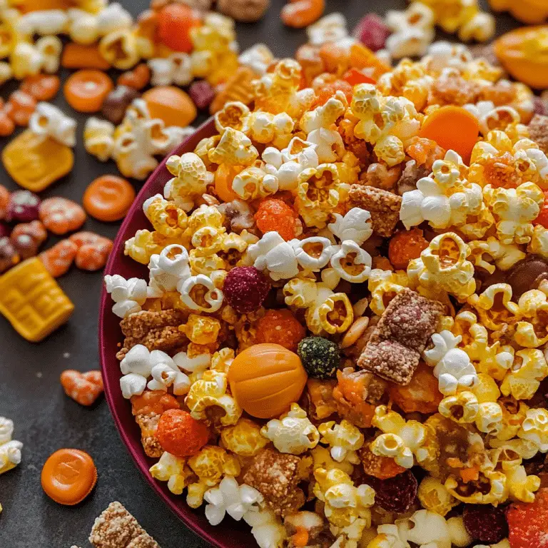 Harvest Popcorn Snack Mix - My Tasteful Recipes