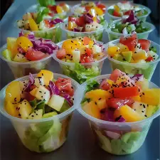 Colorful Mini Salad Cups - My Tasteful Recipes