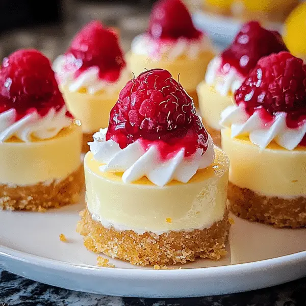 Mini Lemon Raspberry Cheesecakes - My Tasteful Recipes