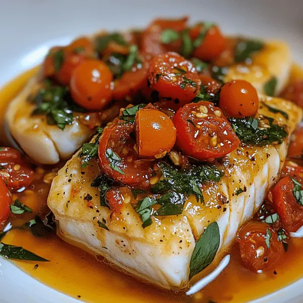 Pan-Seared Mediterranean Cod in Tomato Basil Sauce - My Tasteful Recipes