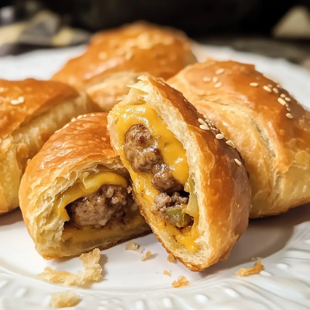 Cheeseburger Meatball Stuffed Crescent Rolls Recipe - My Tasteful Recipes