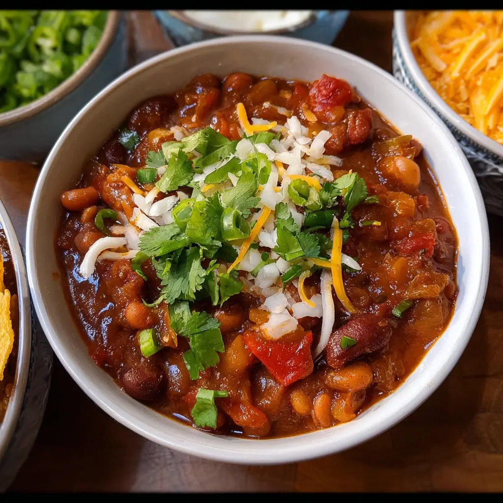 Hearty 5-Bean Chili Recipe - My Tasteful Recipes