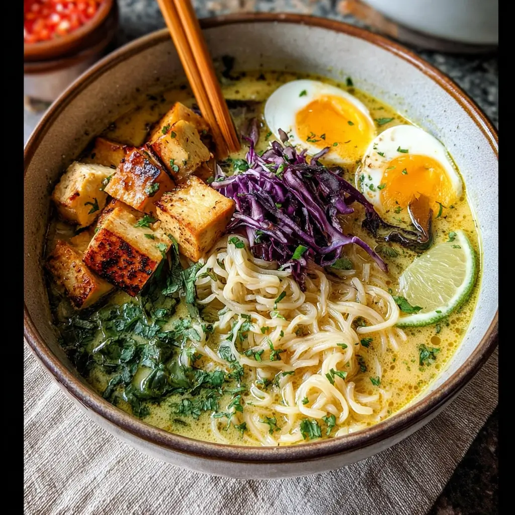 Creamy Coconut Curry Ramen Recipe - My Tasteful Recipes