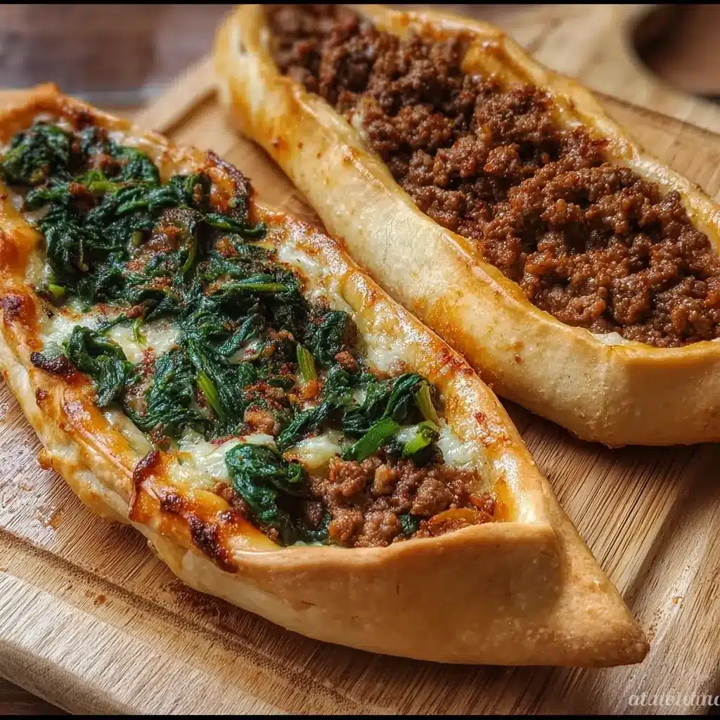 Turkish Pide with Ground Beef and Spinach Recipe - My Tasteful Recipes