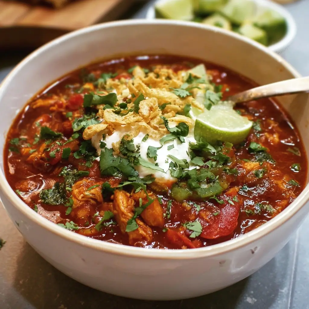 Red Chicken Chili Recipe - My Tasteful Recipes