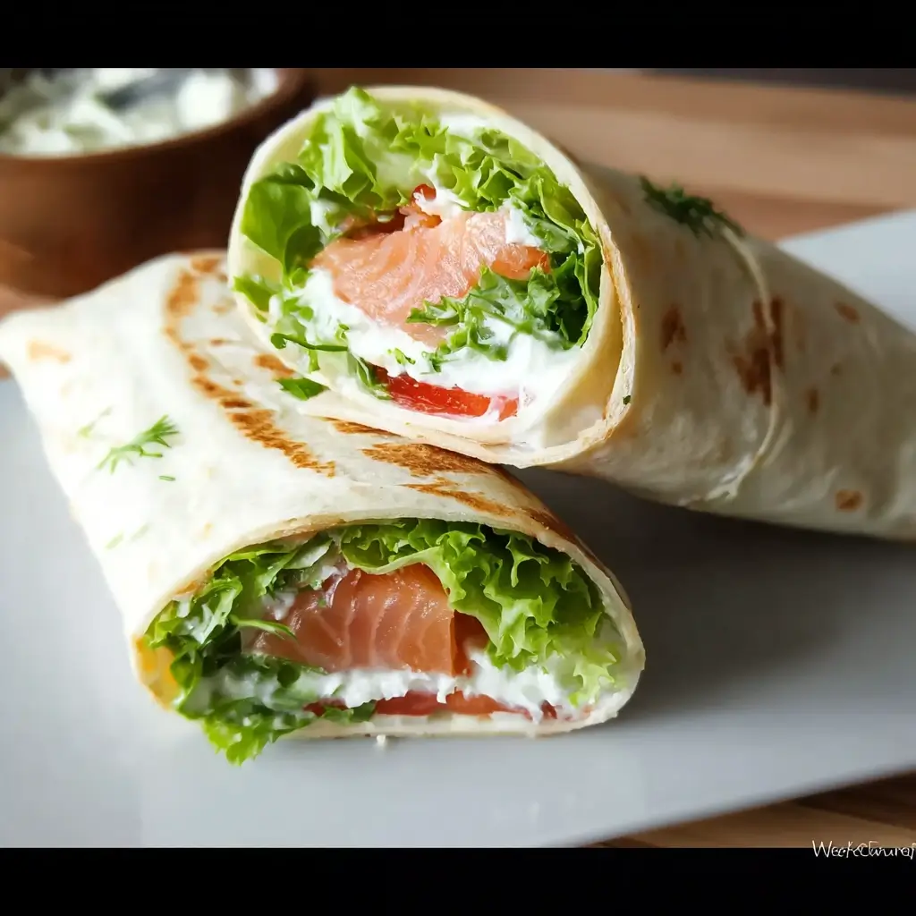 Salmon Cream Cheese Tortilla Wrap Recipe - My Tasteful Recipes