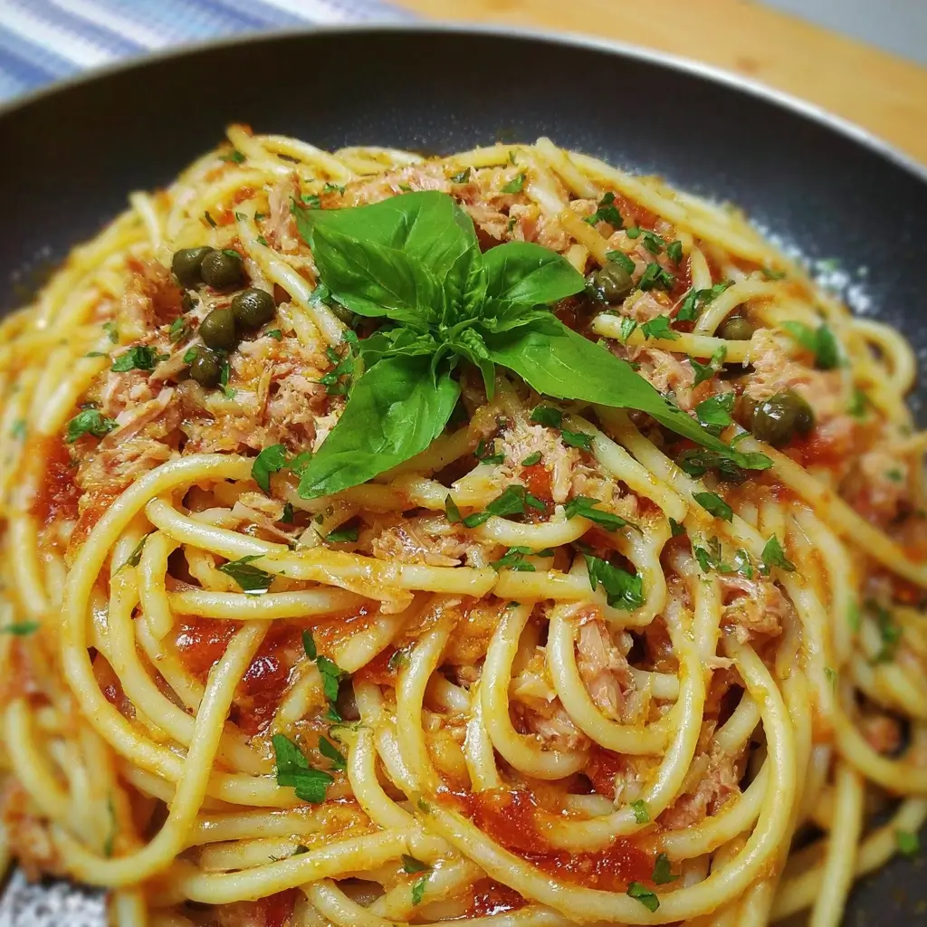 15-Minute Spaghetti with Tuna, Capers & Chilli Recipe - My Tasteful Recipes