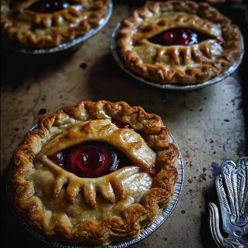 Friday the 13th Creepy Rhubarb Eye Pies Recipe - My Tasteful Recipes