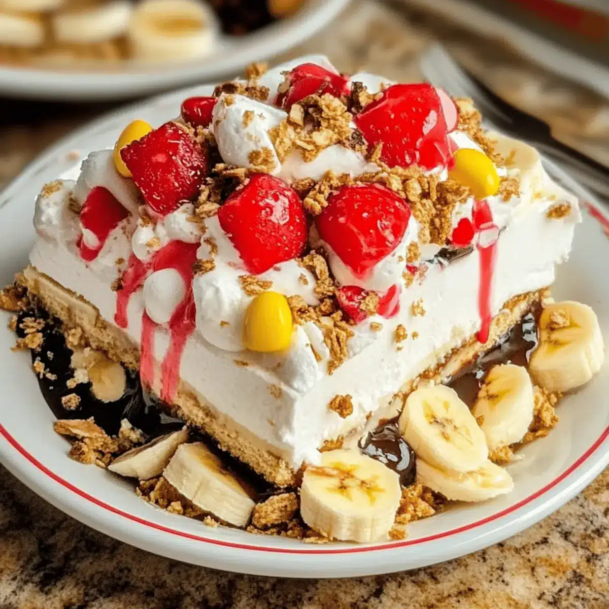 Easy No Bake Banana Split Dessert That Melts in Your Mouth - My ...