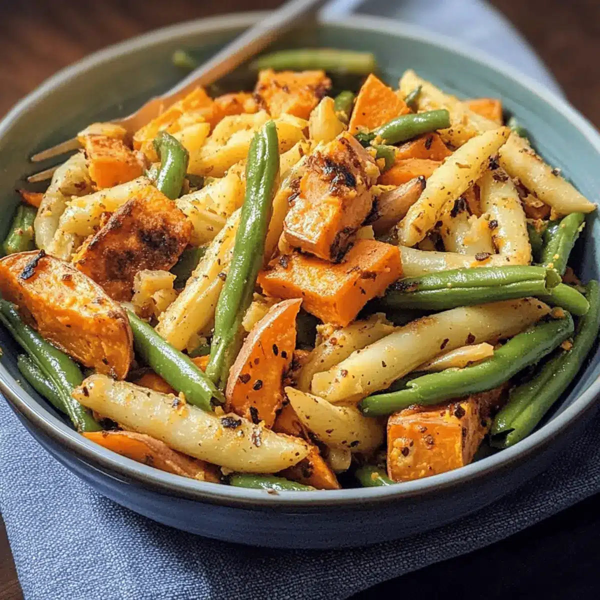 Easy Roasted Sweet Potato and Green Bean Medley with Bold Flavors - My ...