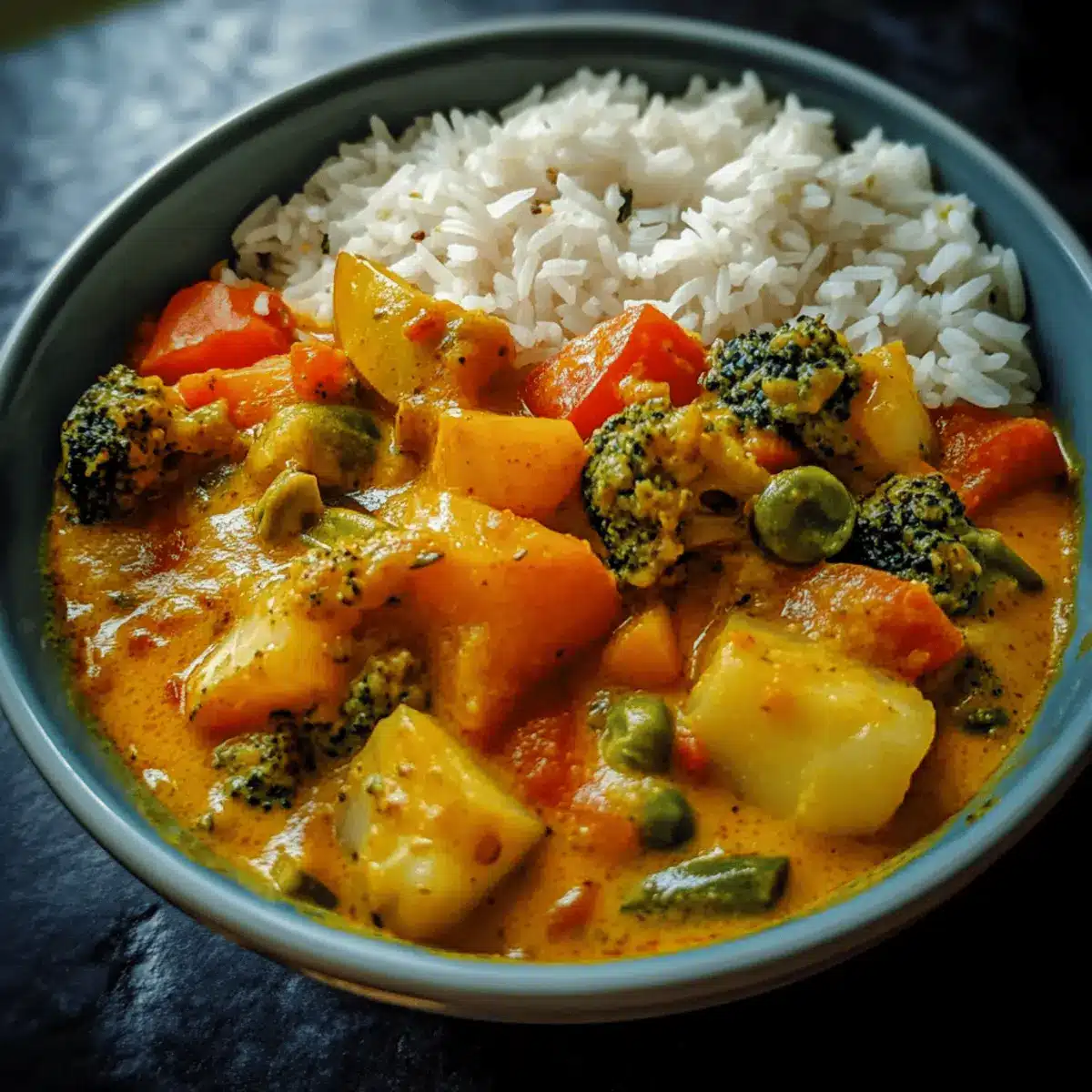 Easy Creamy Vegetable Coconut Curry with Basmati Rice Bliss - My ...